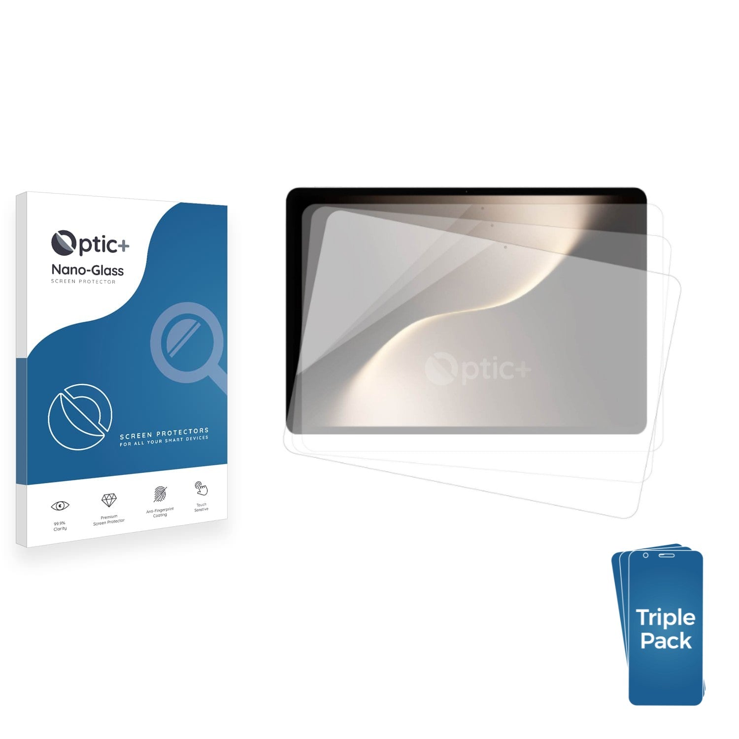 3pk Optic+ Nano Glass Screen Protectors for Honor Magicpad 3 - ScreenShield
